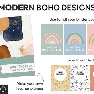 Modern BOHO RAINBOW Binders + Book Covers Pack - Etsy