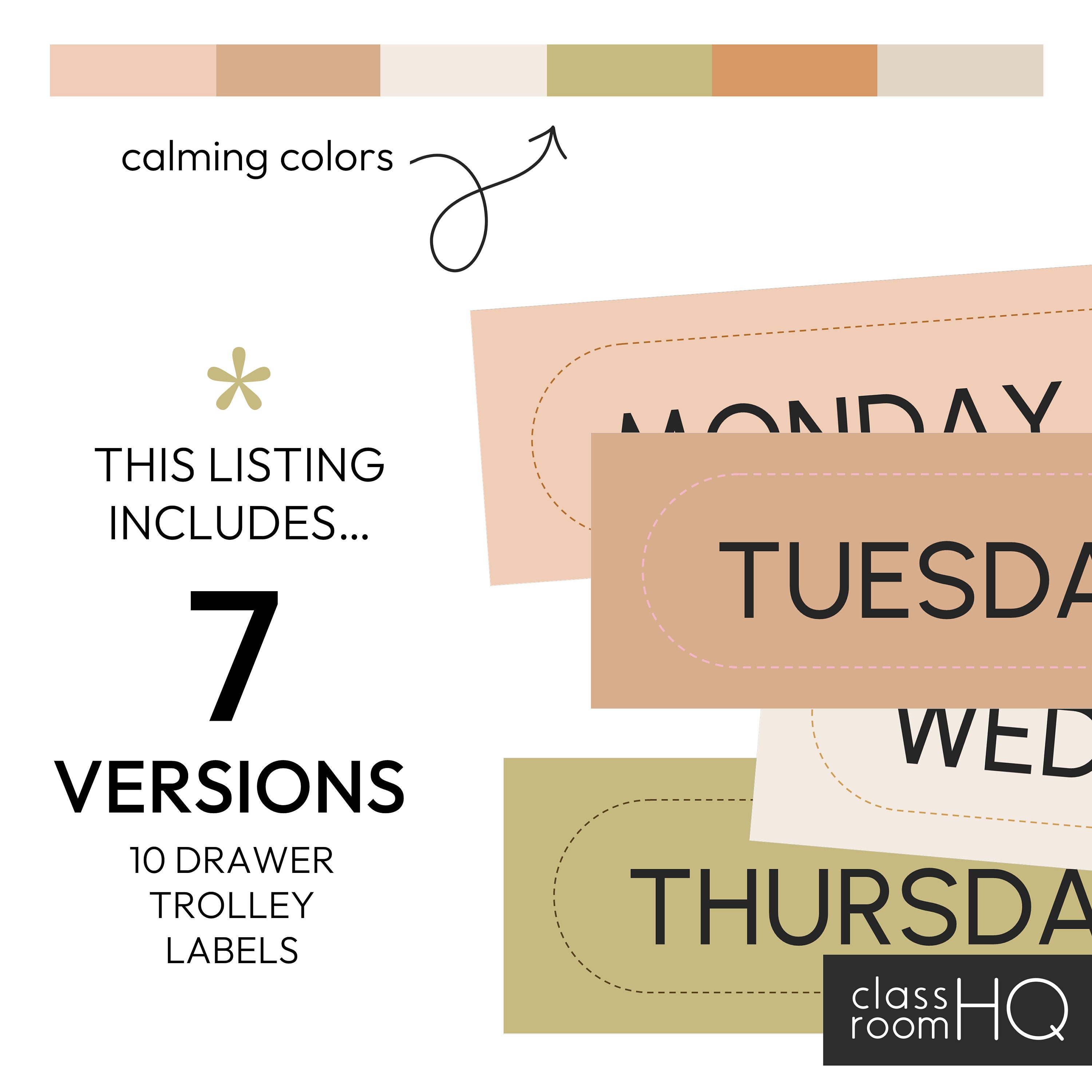 Vintage Rustic Boho Classroom Decor 10 Drawer Trolley Labels | BOHO ...