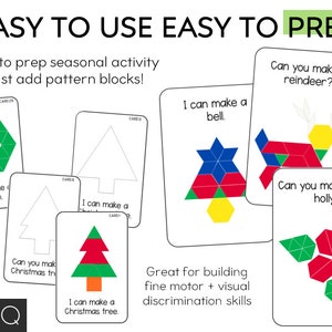 Christmas STEM Pattern Block Challenge Cards - Etsy UK