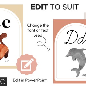 Modern Neutral Rainbow Editable Alphabet Posters BOHO RAINBOW Classroom ...