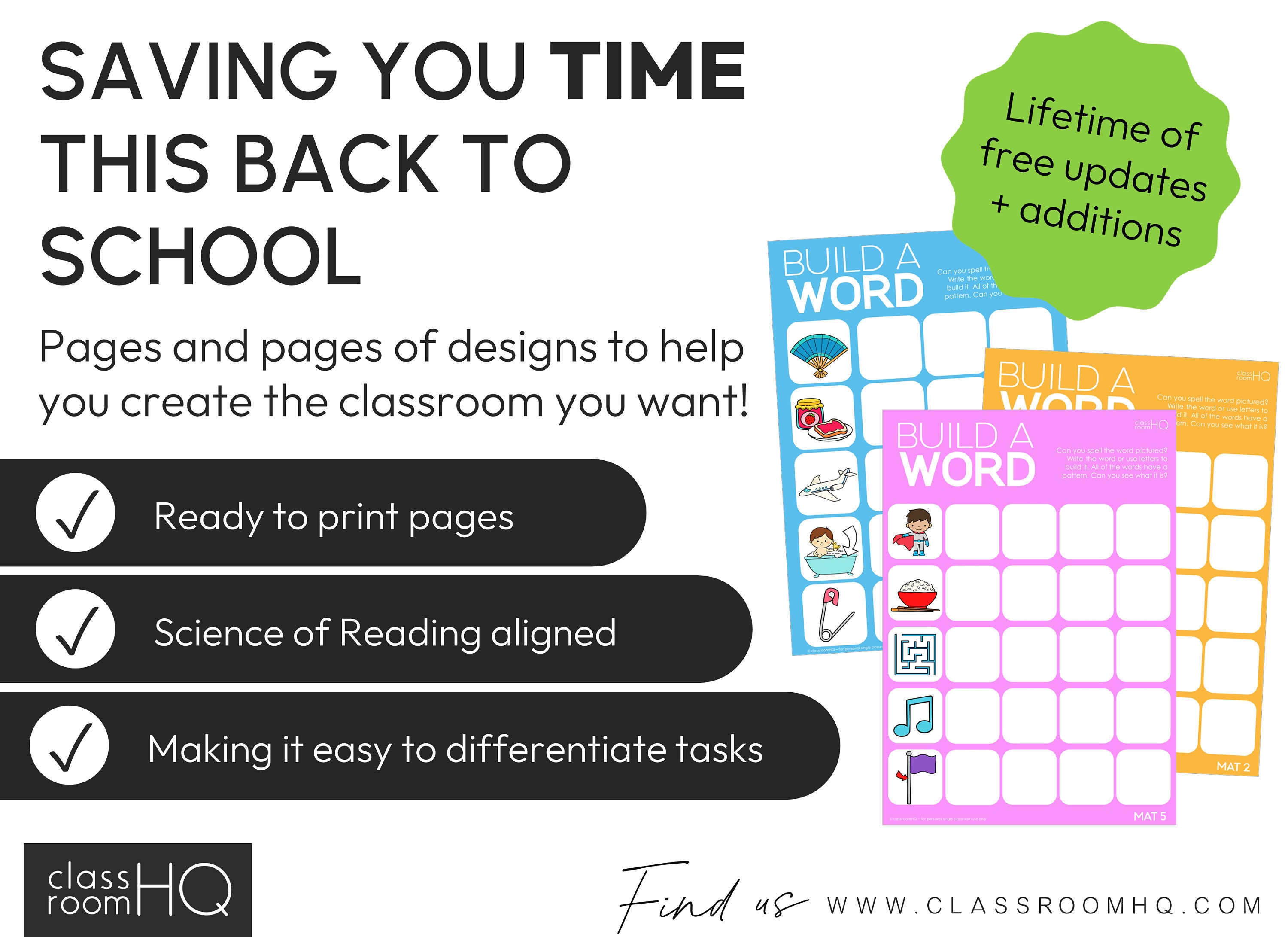 Build A Word CVC CVCC CCVC Cvce Word Work Phonics Pack - Science of ...