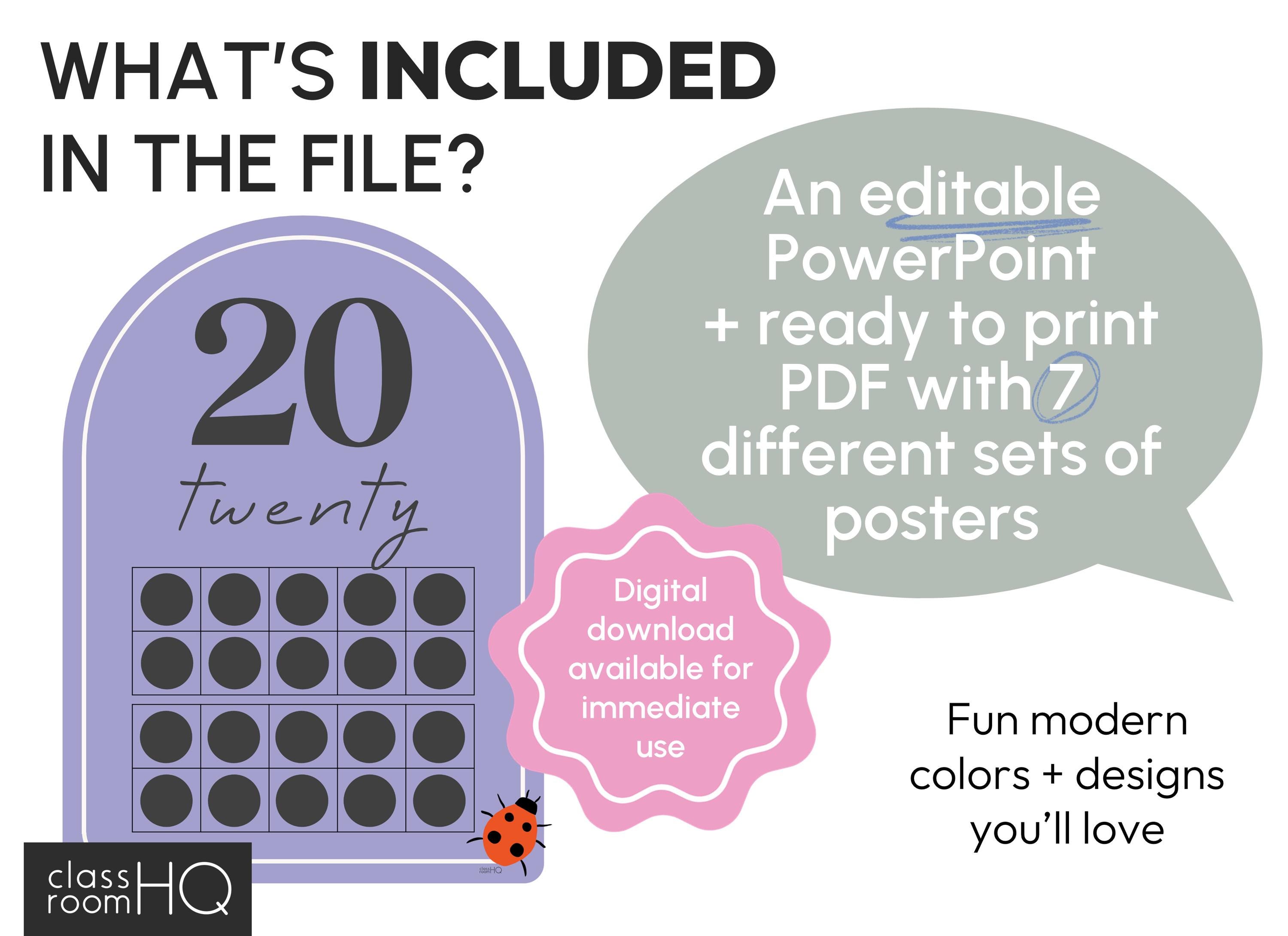 Editable Number Posters | SPRING GARDEN Classroom Decor | Modern Pastel ...