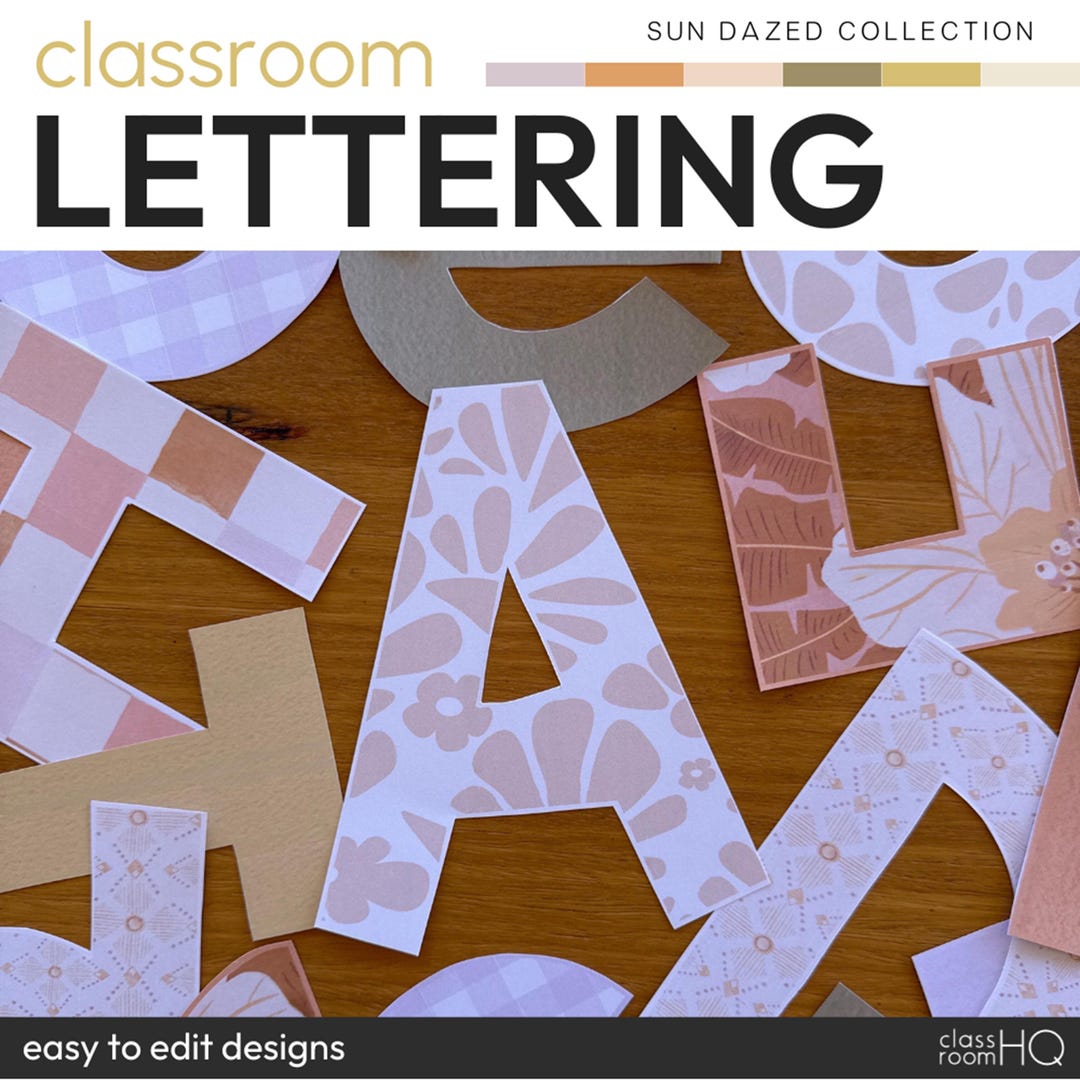 Groovy Vintage Retro Editable Bulletin Board Lettering SUNDAZED ...