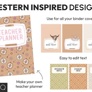 Editable Binder Covers and Spines & Student Book Covers Western Theme ...