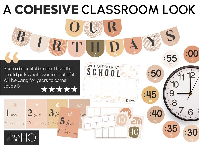 Modern Neutral Boho Theme Calm Classroom Decor Bundle | BOHO SUMMER - Etsy