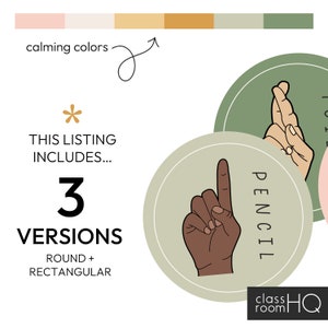 Vintage Retro Daisy Calm Classroom Theme Editable Hand Signal Posters ...