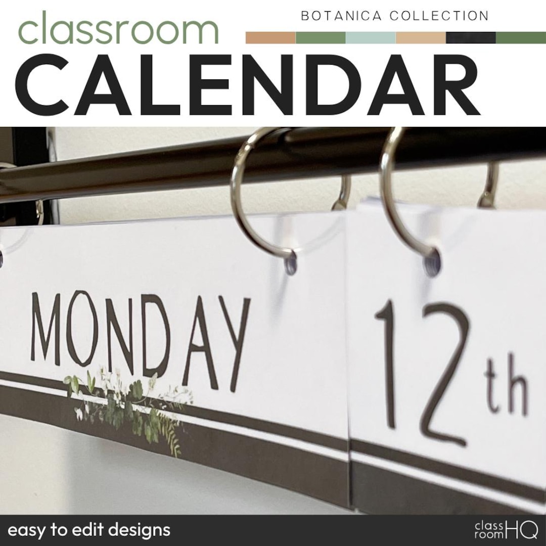Editable Flip Calendar Classroom | Date Display & Daily Routine ...