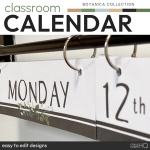 Editable Flip Calendar Classroom | Date Display & Daily Routine ...
