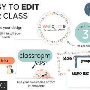 DOG DAYS Classroom Labels + Signs Pack | Dog Themed Classroom Decor - Etsy
