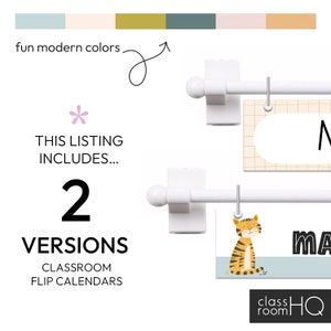 Wild Animal Zoo Theme Classroom Decor Editable Flip Calendar | ZOO ...
