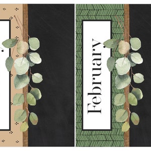 Botanical Greenery Theme Editable Class Birthday Bulletin Board Display ...