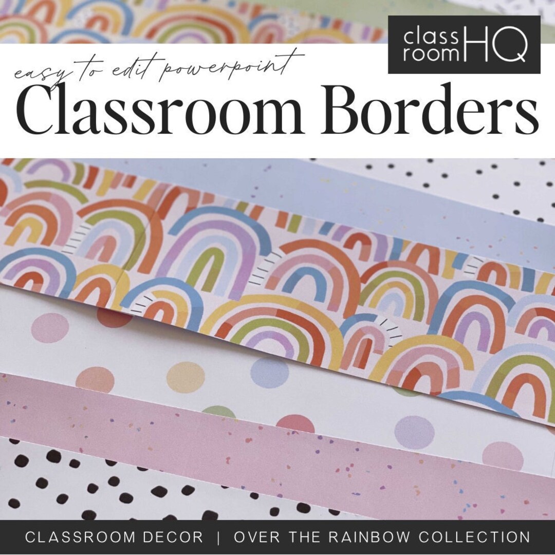 OVER THE RAINBOW Classroom Borders Pack - Etsy
