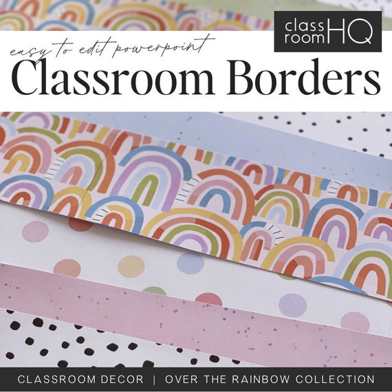 OVER THE RAINBOW Classroom Borders Pack - Etsy
