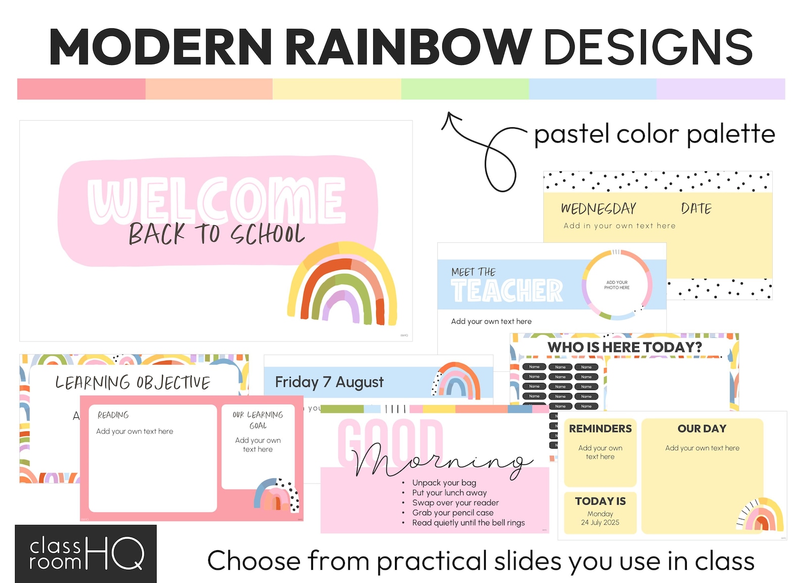Editable Daily Classroom Slides With Timers for Classroom Management ...