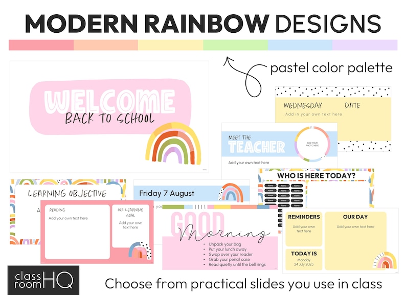 Editable Daily Classroom Slides With Timers for Classroom Management ...