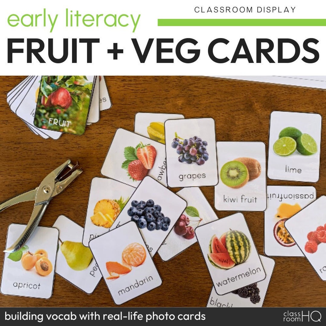 Fruit + Vegetable Photo Picture Flashcards - Etsy