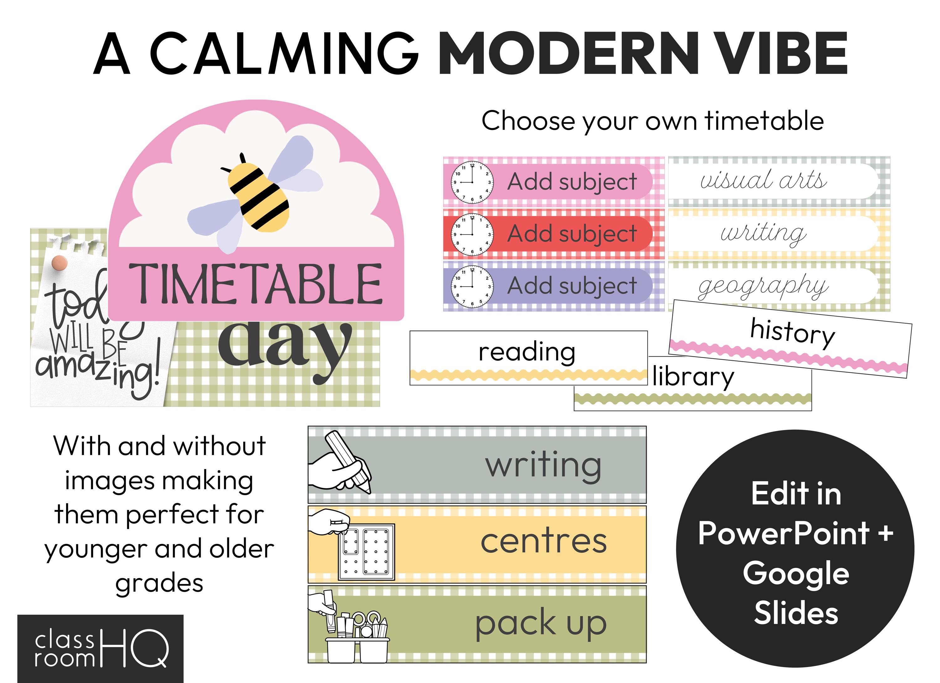 Editable Visual Timetable Display | SPRING GARDEN Classroom Decor Theme ...
