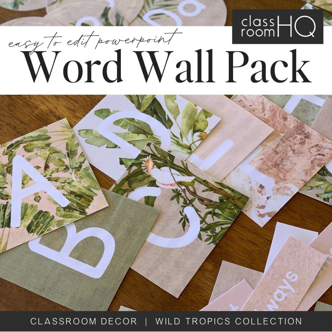 WILD TROPICS Word Wall Pack Vintage Tropical Classroom Theme - Etsy