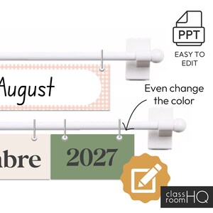 Calm Retro Theme Editable Flip Calendar HAZY DAISY Classroom Decor by ...