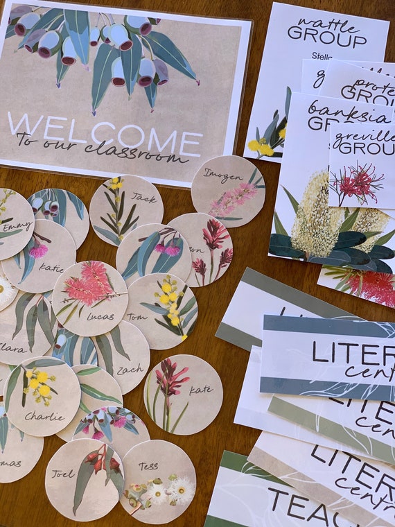 AUSSIE FLORA Classroom Labels Signs Pack | Etsy