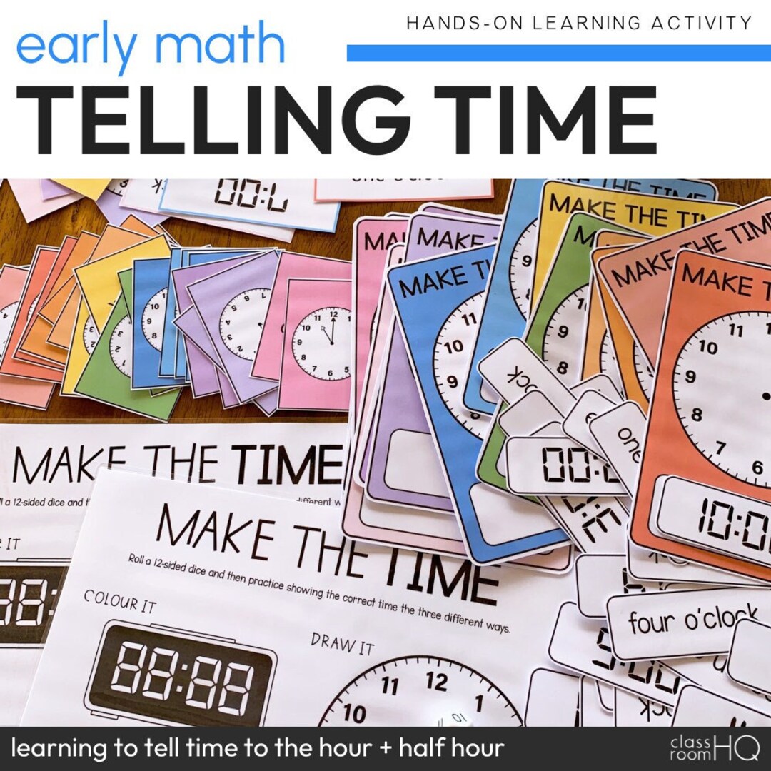 Telling Time - Hour and Half Hour Time Pack - Etsy