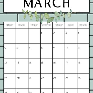 Botanical Greenery Theme Classroom Decor Editable Simple One Month to a ...