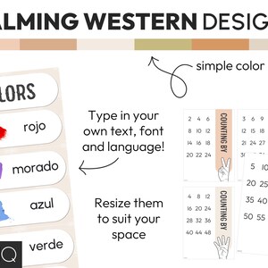 Vintage Rustic Boho Editable Math Posters & Display Pack Western Theme ...