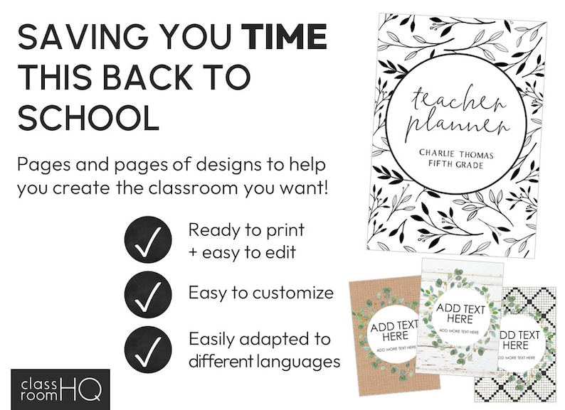 Rustic Farmhouse Classroom Decor Editable Binder Covers + Student Book ...