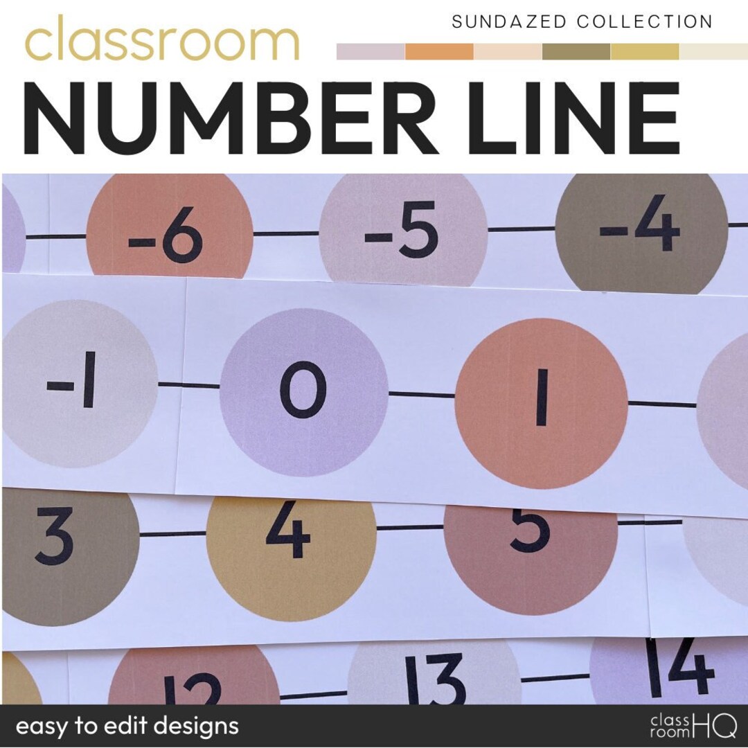 Groovy Vintage Retro Theme Classroom Decor Number Line Pack | SUNDAZED ...