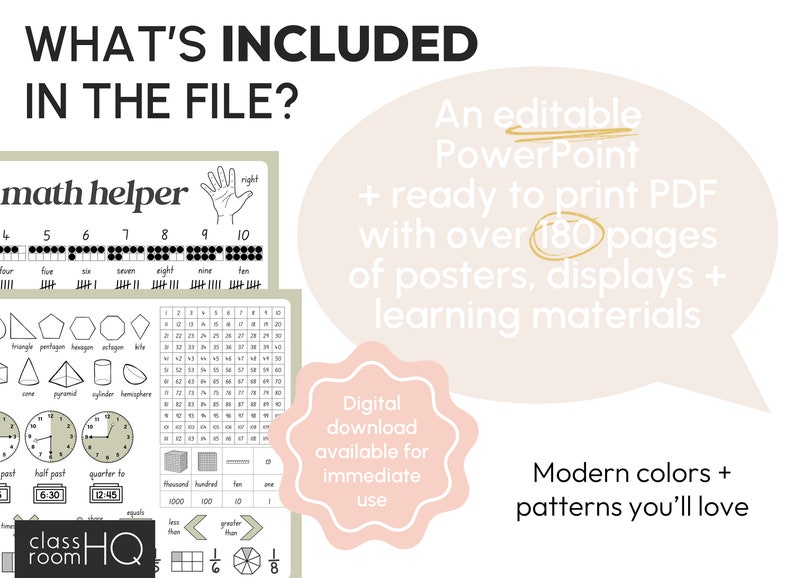 HAZY DAISY Math Display Pack - Etsy