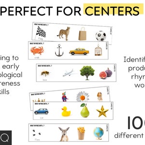 Rhyming Word Clip Cards | Building Phonological Awareness - Etsy