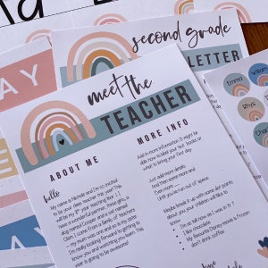 Modern BOHO RAINBOW Classroom Decor Complete Bundle - Etsy