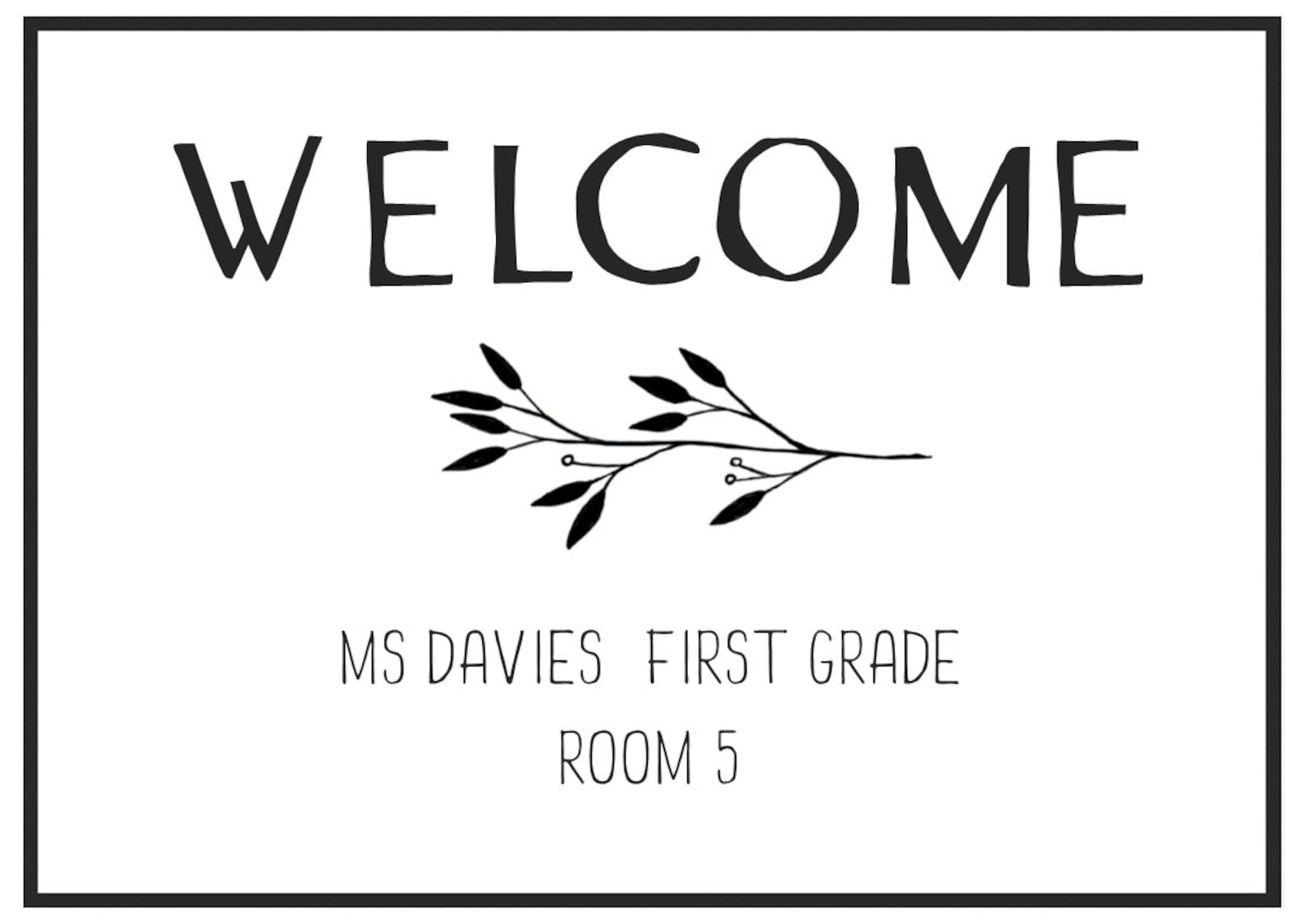 Editable Classroom Door Display & Banner | Neutral Botanical Classroom ...