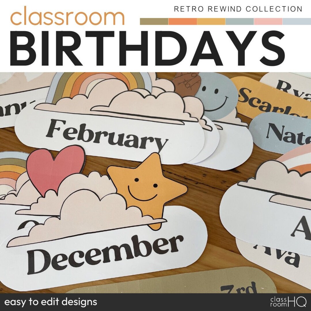 Retro Classroom Decor Class Birthday Display | RETRO REWIND Collection ...