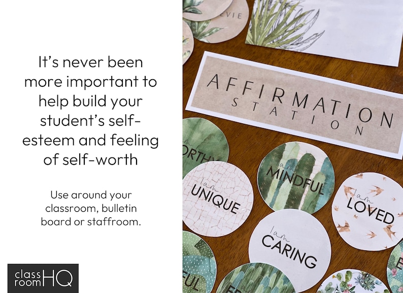 Editable Classroom Affirmation Station & Growth Mindset Display ...