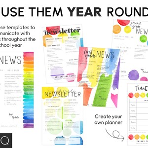 Watercolor Rainbow Theme Classroom Decor Editable Meet the Teacher ...