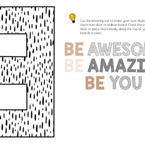 Modern Neutral Calm Class Theme Editable Class Door Decor and Bulletin ...