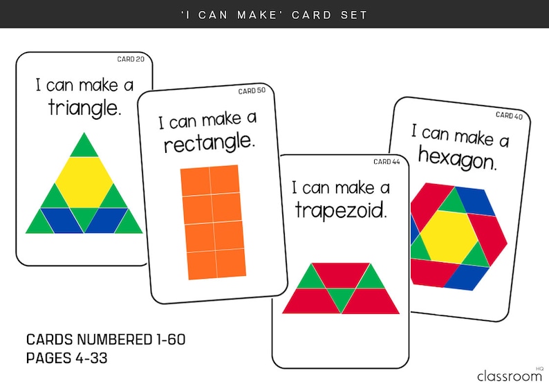 2D Shape Pattern Block STEM Challenge Cards - Etsy