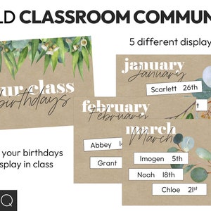 Australian Eucalyptus Theme Editable Class Birthday Display GUM LEAF ...