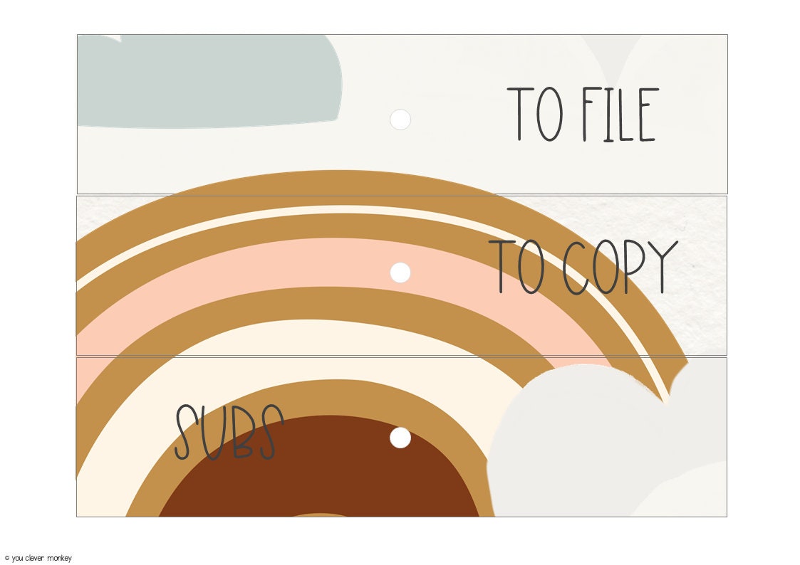 Modern BOHO RAINBOW 10 Drawer Trolley Labels - Etsy