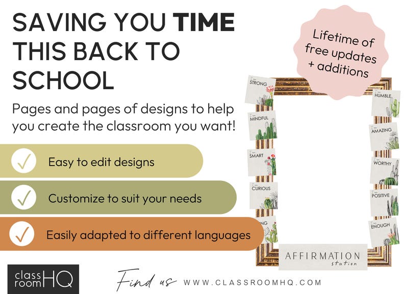 Editable Classroom Affirmation Station & Growth Mindset Display ...