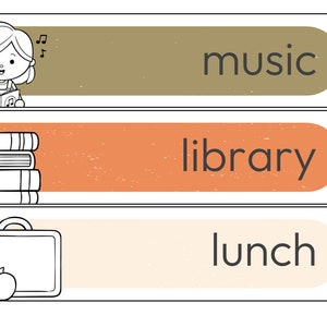 Retro Theme Vintage Rainbow Classroom Decor Visual Schedule Timetable ...