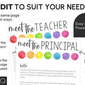 Watercolor Rainbow Theme Classroom Decor Editable Meet the Teacher ...