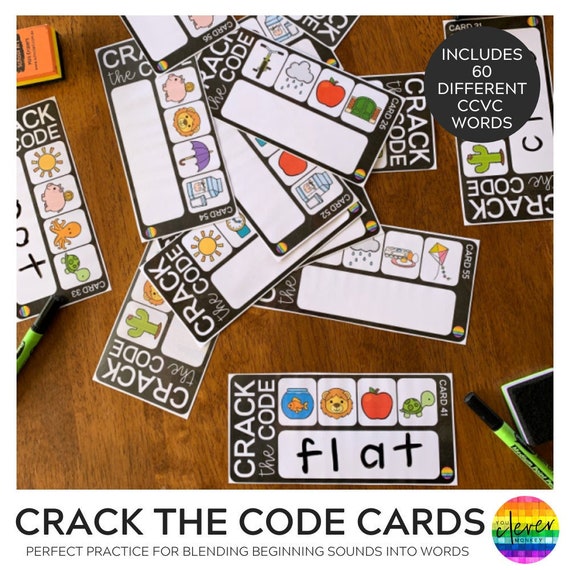 Crack the Code CCVC Word Pack Phonemic Awareness | Etsy