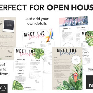Modern Tropical Classroom Decor Editable Meet the Teacher Templates ...