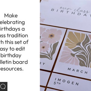Groovy Vintage Retro Theme Editable Class Birthday Bulletin Board ...