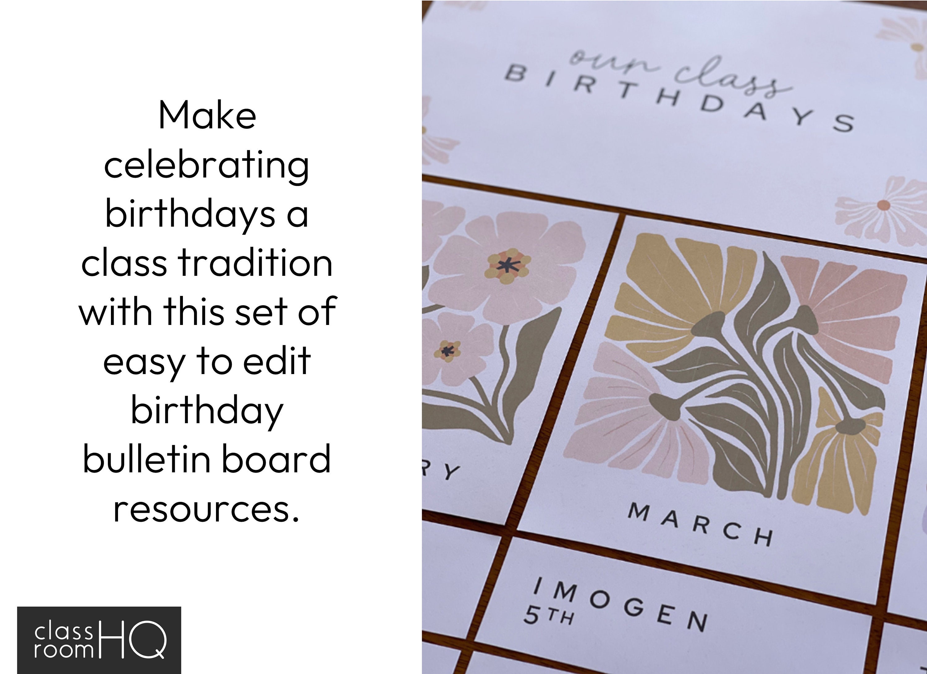 Groovy Vintage Retro Theme Editable Class Birthday Bulletin Board ...