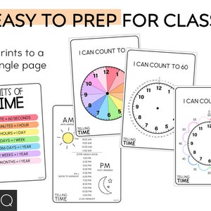 Telling Time Posters + Word Wall Pack - Etsy