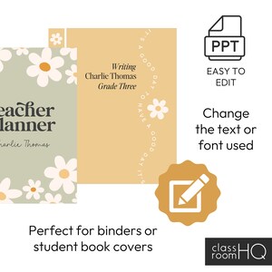 Vintage Retro Daisy Calm Class Theme Editable Binder Covers + Student ...