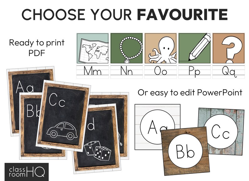 Botanical Greenery Theme Classroom Decor Alphabet Posters | MODERN ...